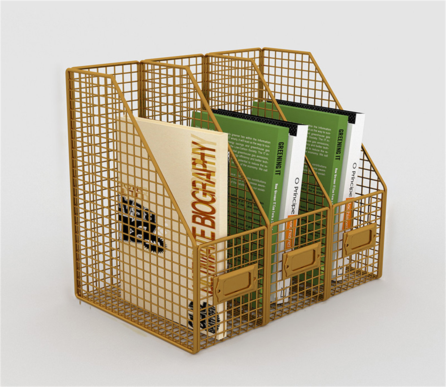 Orren Ellis Office Desk File Organizer - Desktop File Storage Rack ...