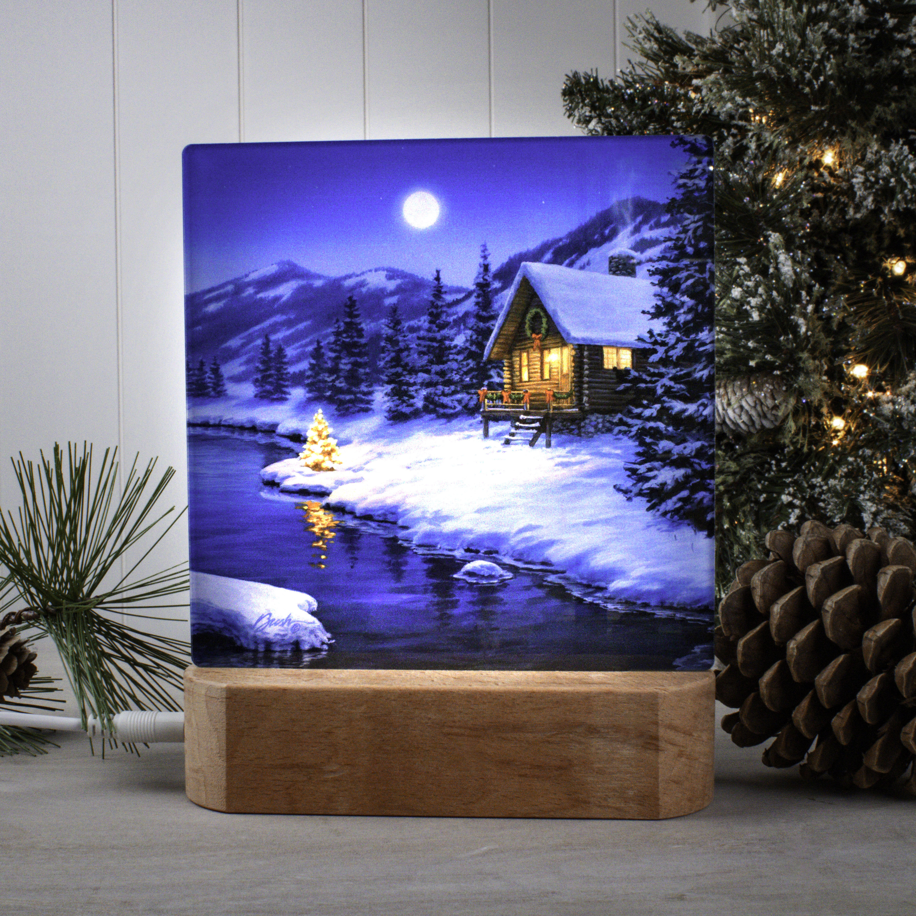 Glow Decor Christmas Cabin Night Light | Wayfair