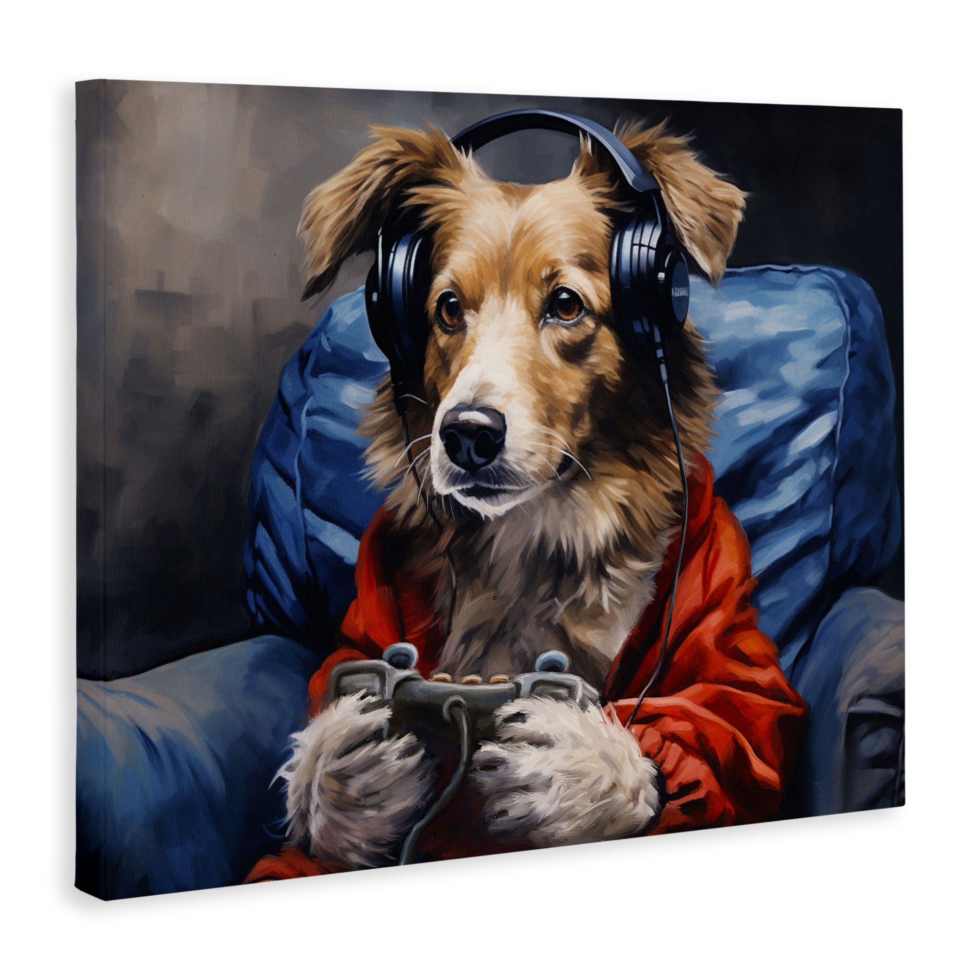 Ebern Designs Game Master Dog Canvas, design by Shawna Stewart | Wayfair