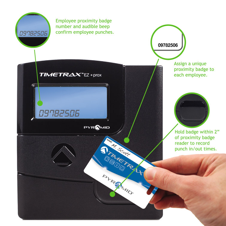 Pyramid Time Trax TTEZ Proximity Time Clock System - Wayfair Canada