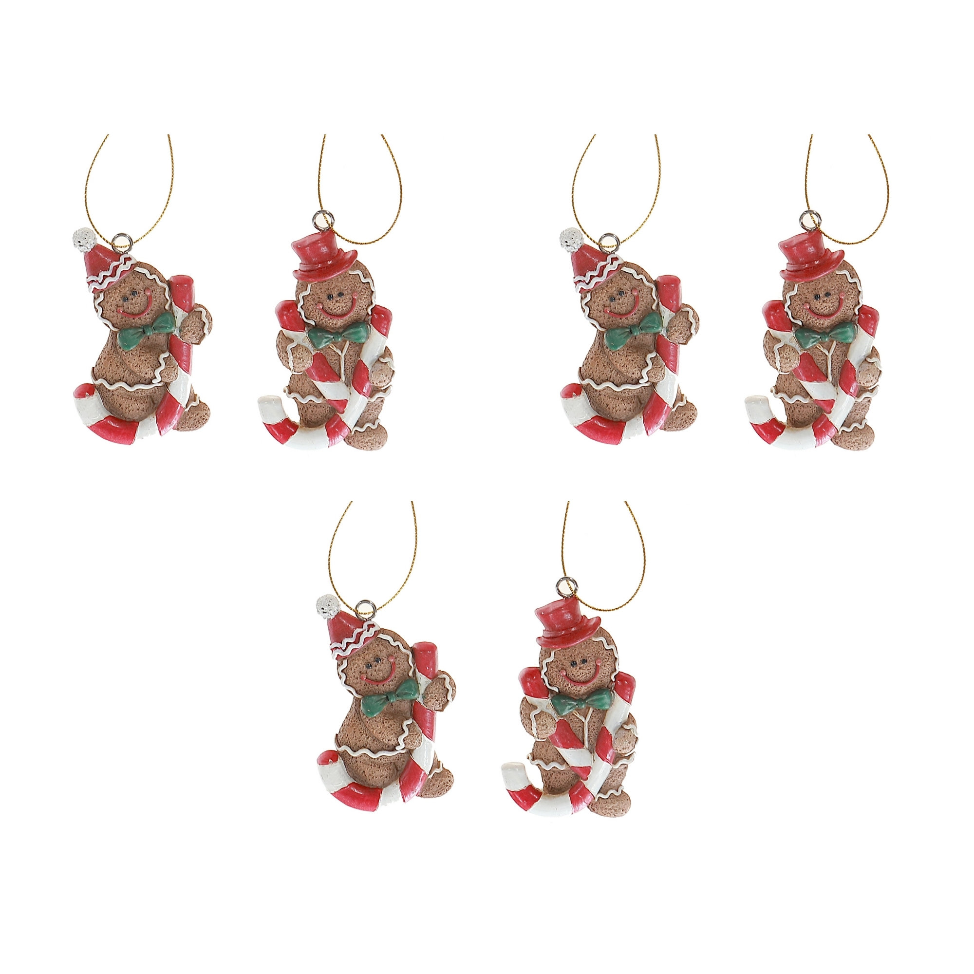 The Holiday Aisle® Polyresin Gingerbread Ornament (Asstd) - Set Of 6 ...