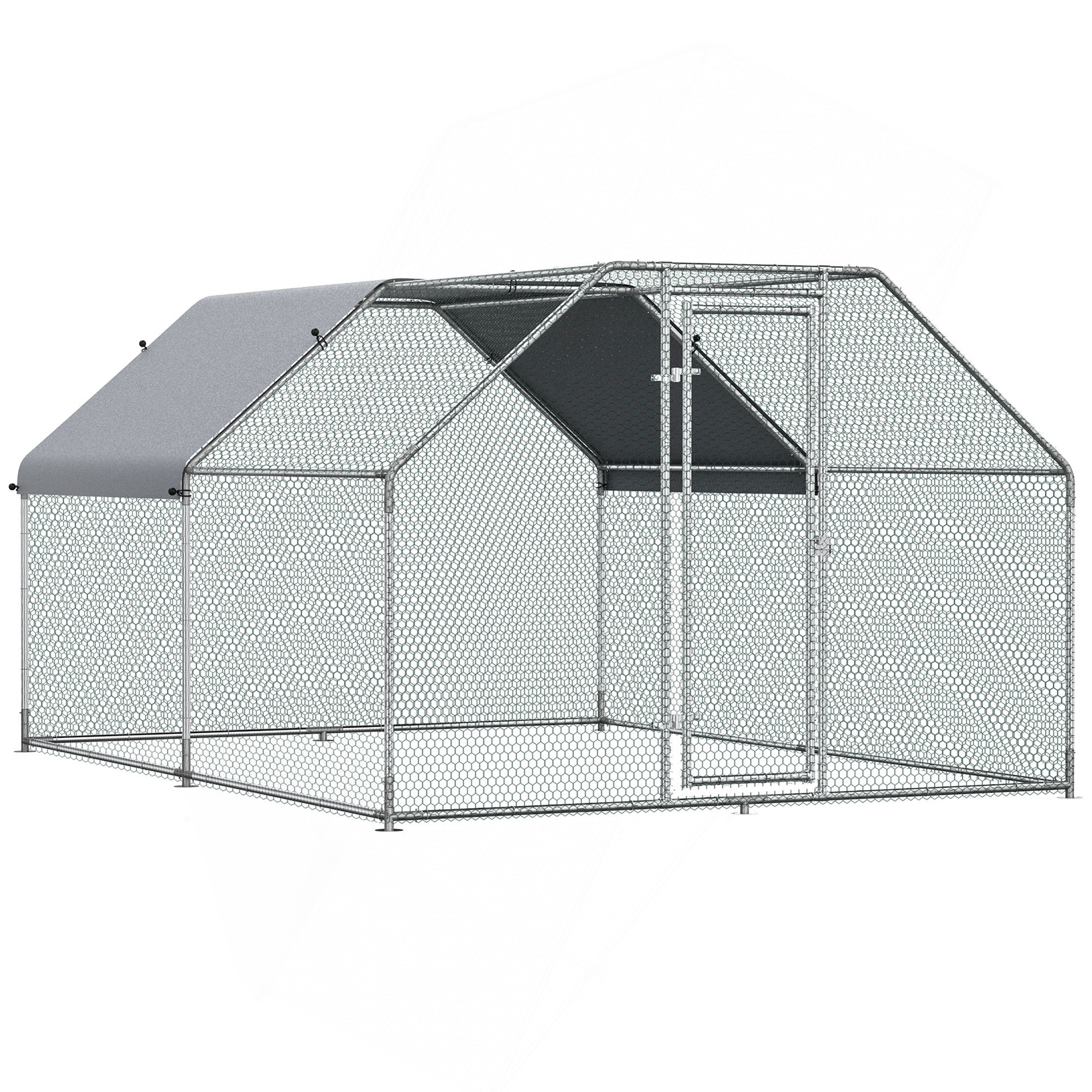 TYUNABRN Large Chicken Coop Metal Chicken Run With Waterproof And Anti ...