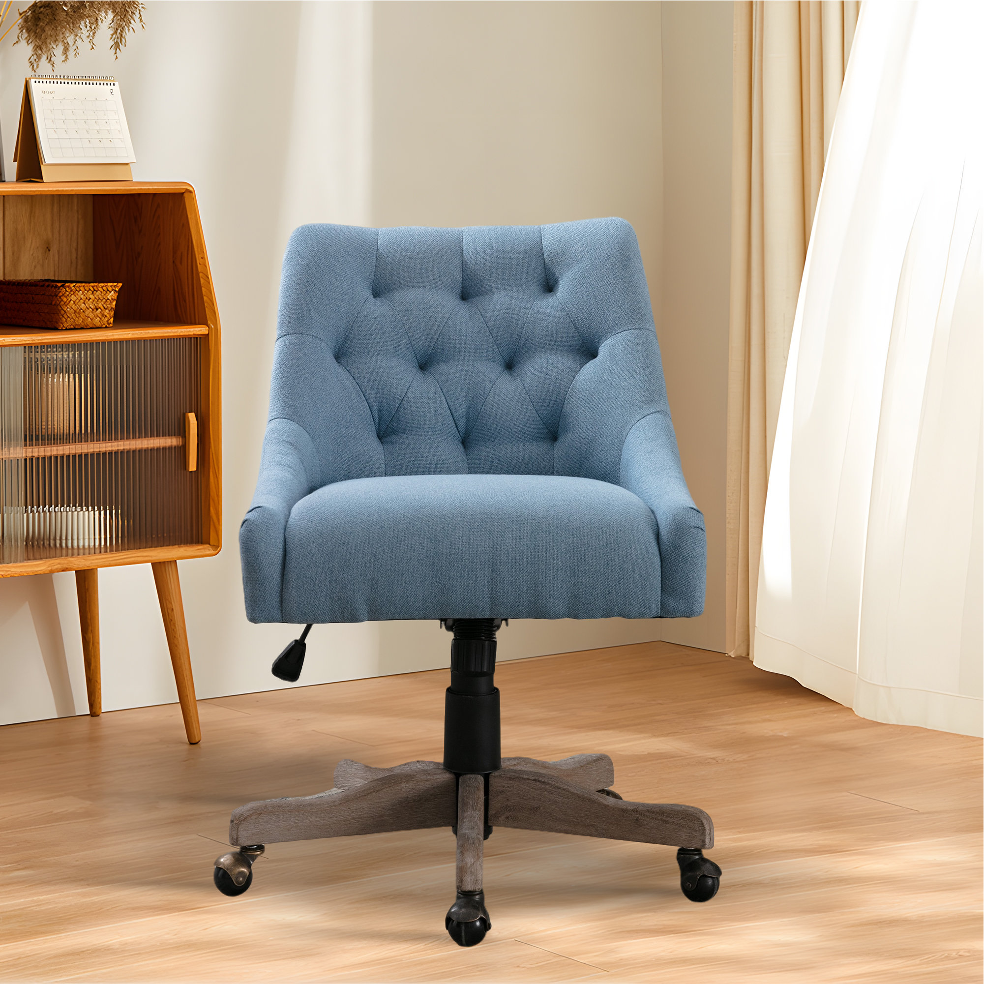 Red Barrel Studio Linen Office Chair | Wayfair