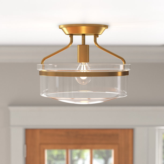 Three Posts™ Campa Glass Semi Flush Mount | Wayfair