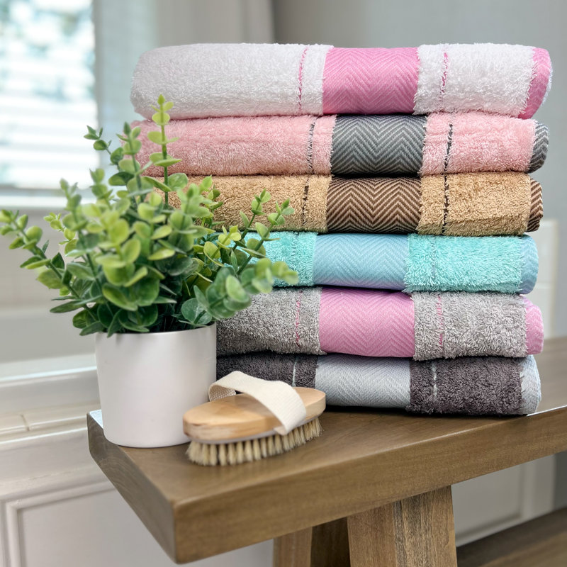 KAFTHAN Textile Fishbone Turkish Cotton Bath Towels & Reviews | Wayfair