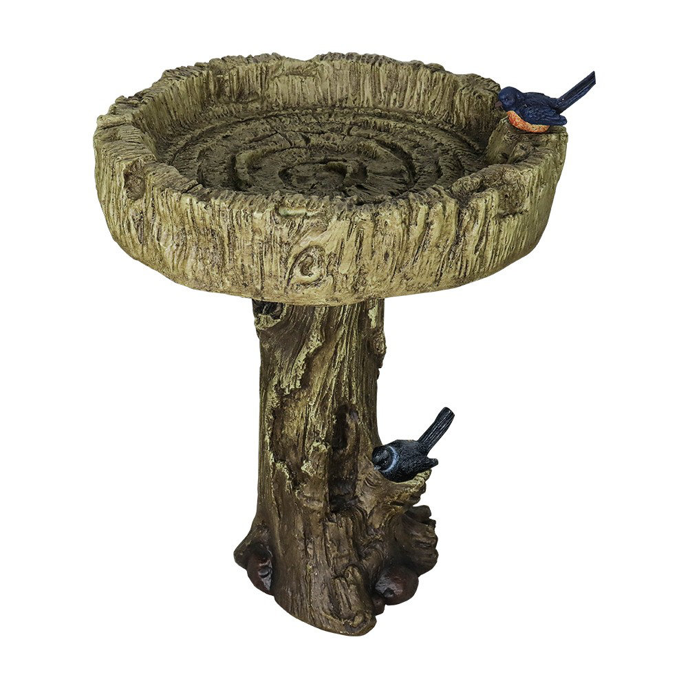 SunJet 24.4" High Fiber Reinforced Concrete Outdoor Garden Bird Bath ...