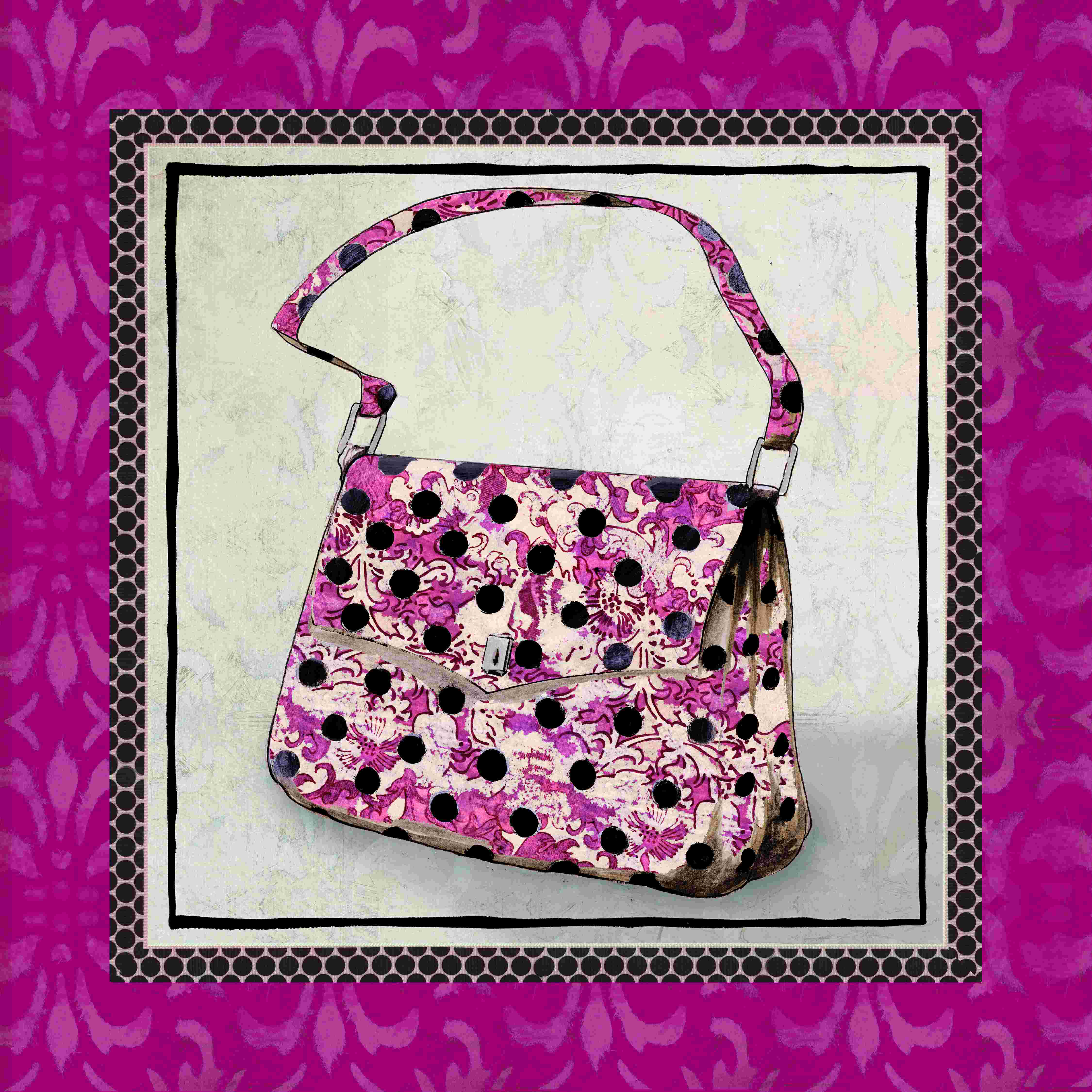 House of Hampton® Pink Pattern Purse - Wrapped Canvas Print | Wayfair