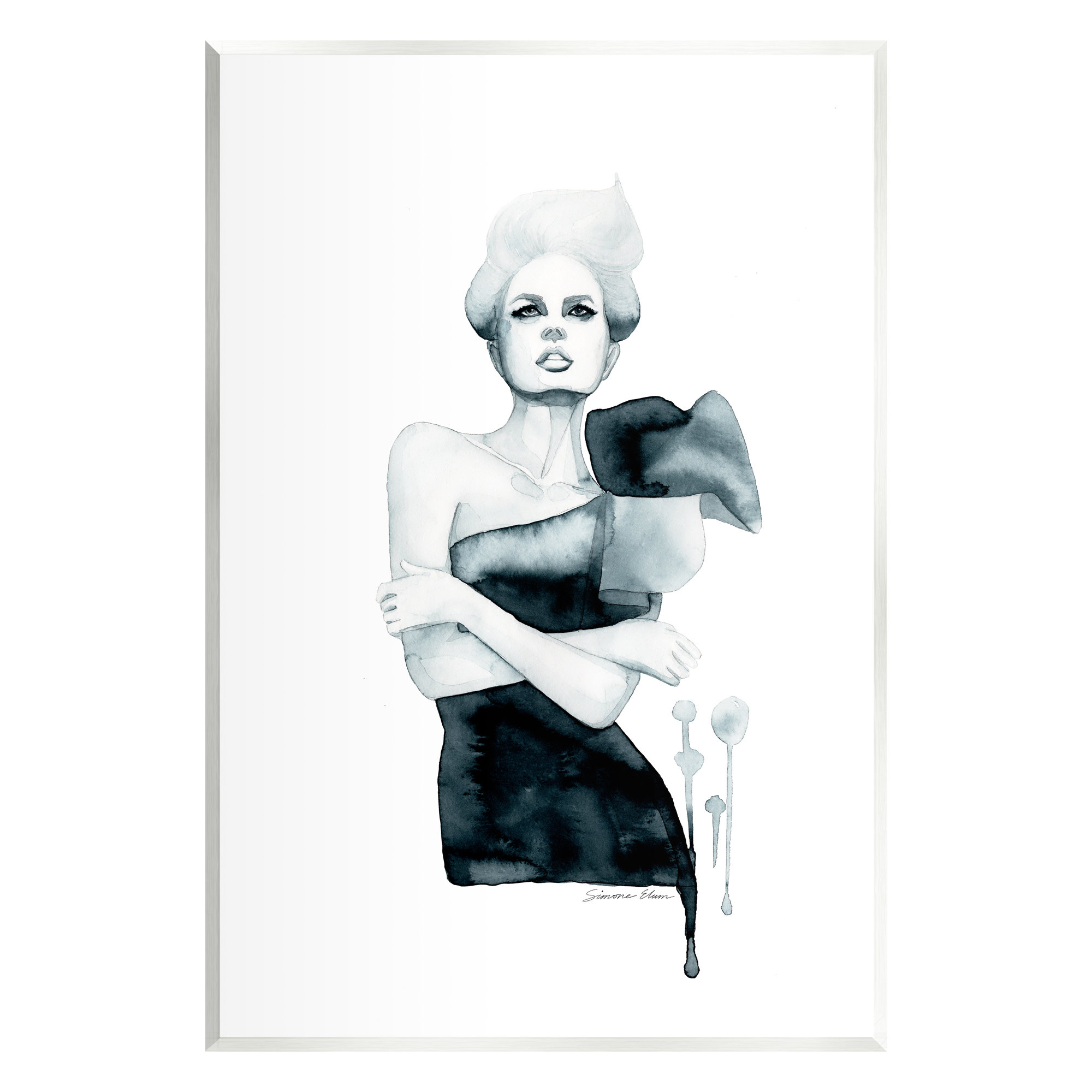 Stupell Industries Girl In Black Gown | Wayfair