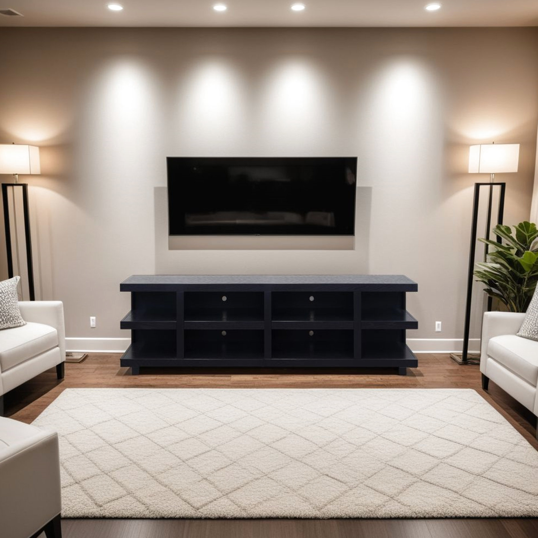 Hokku Designs 85 Inch Tv Stand For 95" Tvs, Oak Solids And Veneers, 4 ...