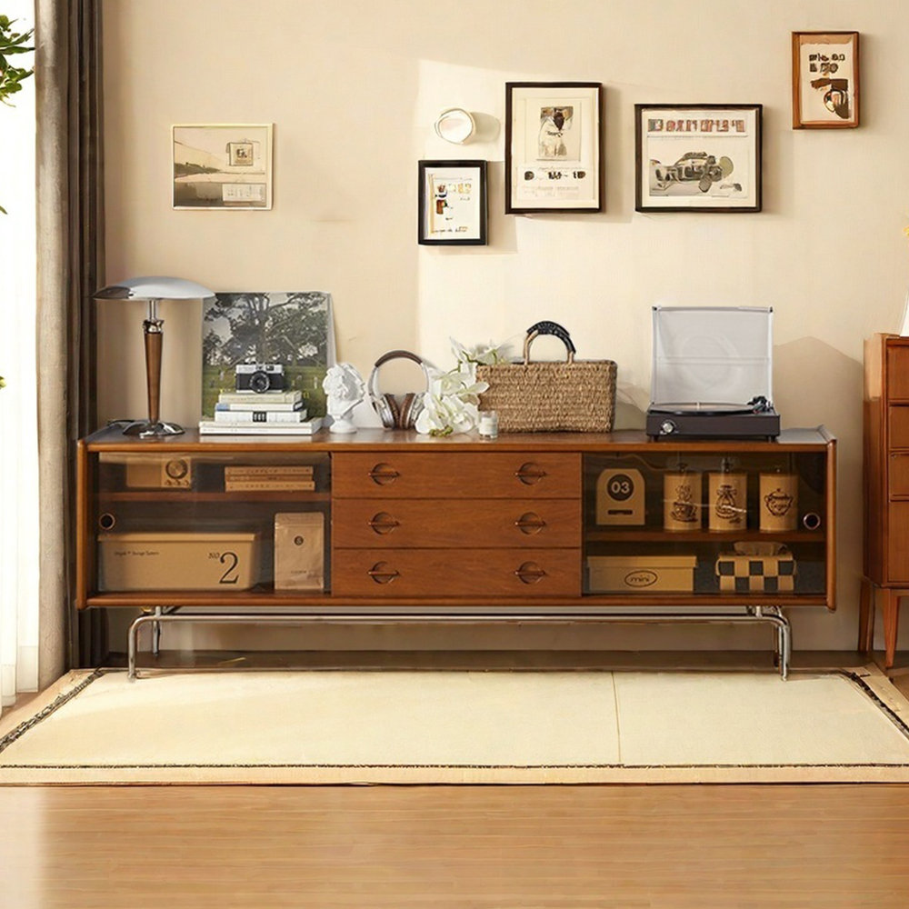 Creature B Comforts Solid Wood TV Cabinet Tri-Zone Storage | Wayfair