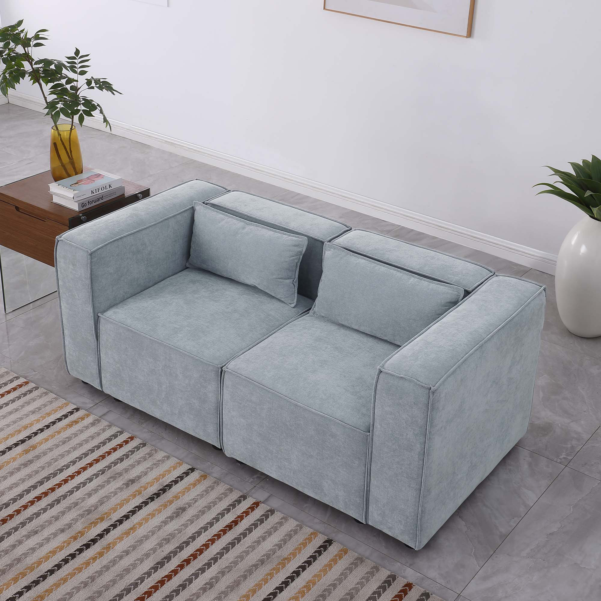 Hokku Designs Chenille Fabric Upholstered Modular Soft Sofa | Wayfair
