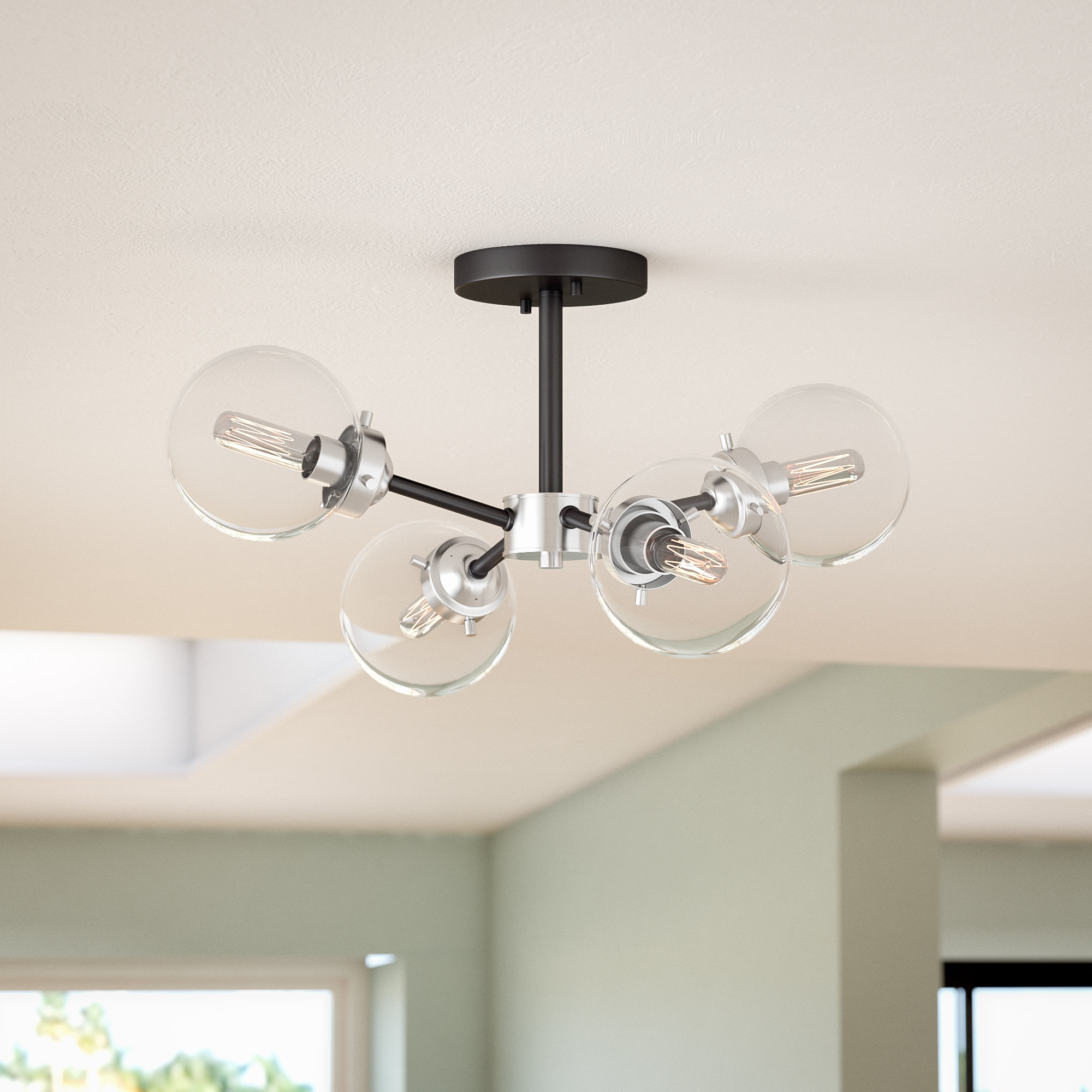 Wade Logan® Badilla 4 - Light 17.25" Semi Flush Mount & Reviews | Wayfair