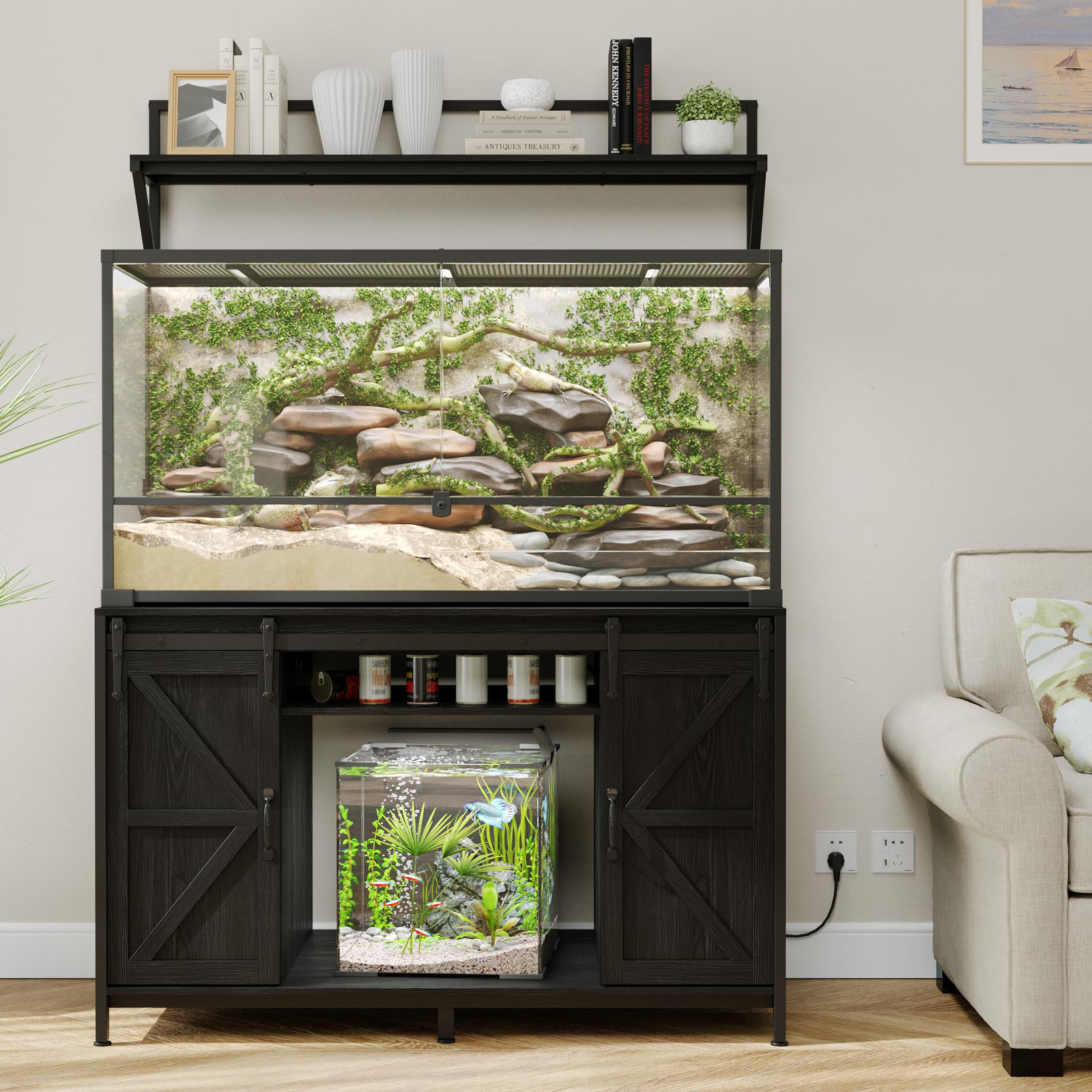 Tucker Murphy Pet™ Reptile Tank Stand With Power Outlet,Tabletop Fits ...