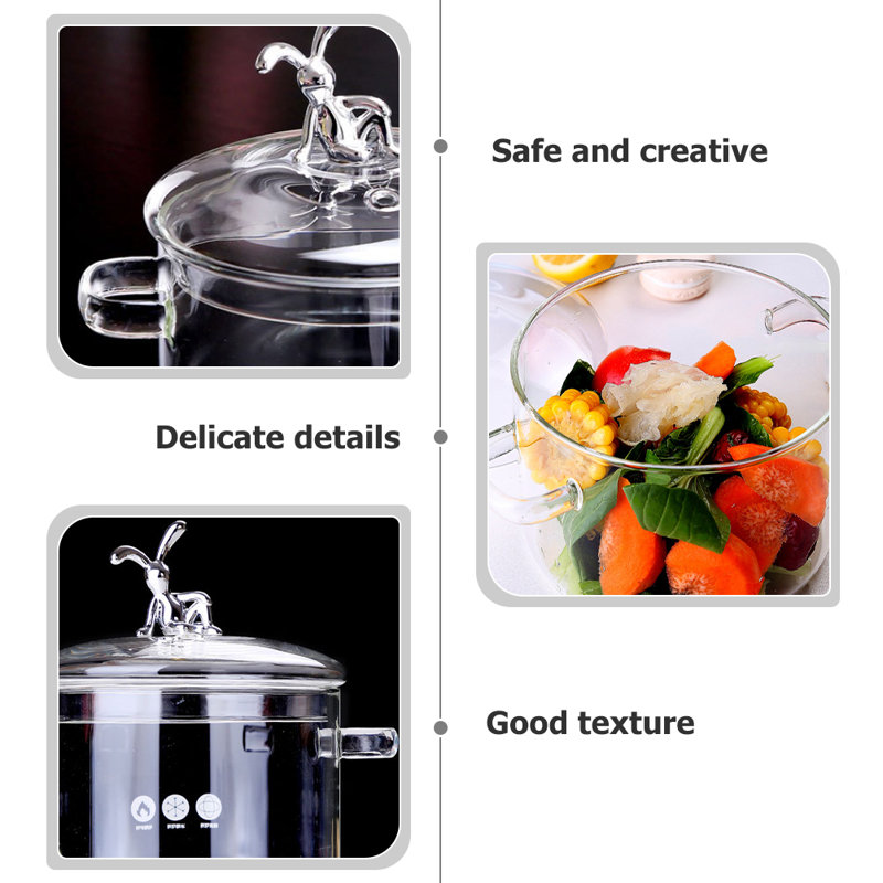 Ebern Designs Kitchen Glass Stew Pot Braised Kitchen Cookware Stove ...