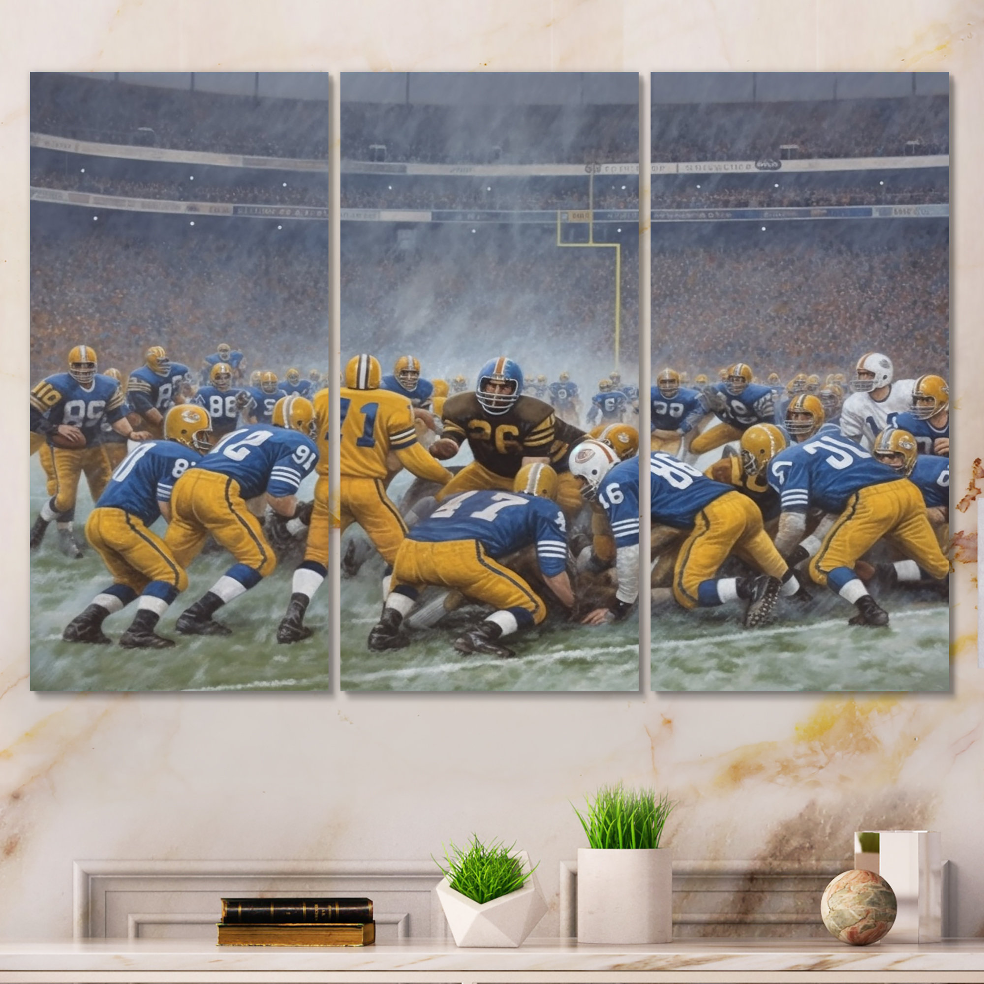 Red Barrel Studio® Blue Sporting Football Game - Sport Football Wall ...