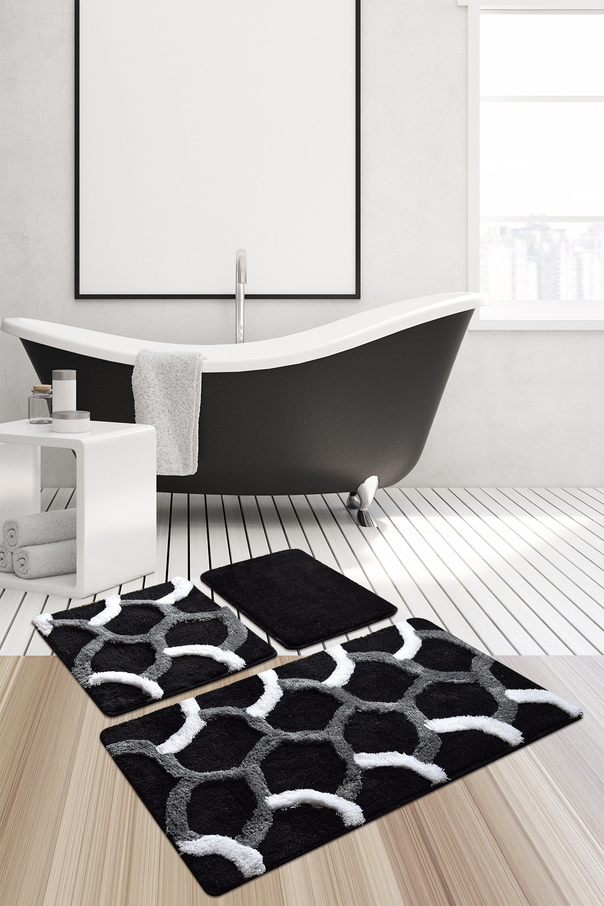 East Urban Home Boldt 3 Piece Bath Mat Set | Wayfair