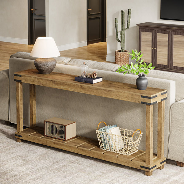 Millwood Pines 70.9 Inch Extra Long Console Table Rustic Sofa Table ...