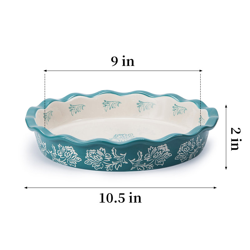 Wisenvoy 9" Pie Pan Ceramic Pie Plate Pie Dish Nonstick & Reviews | Wayfair