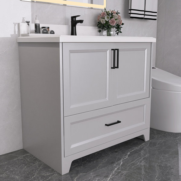 Winston Porter Pancrazia 37'' Single Bathroom Vanity with Carrara ...