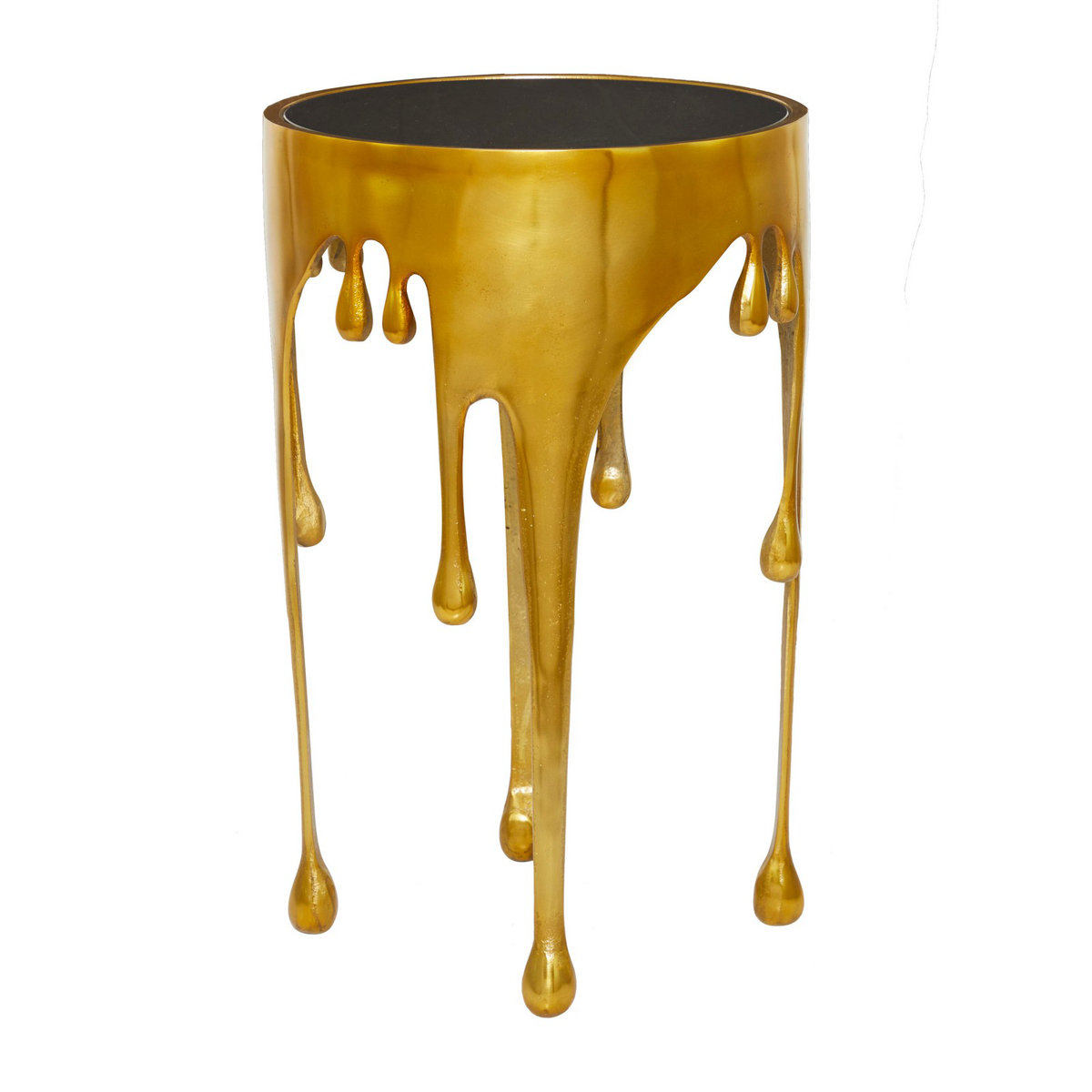 Ivy Bronx Kolwyck Melting Drip Side End Accent Table with Glass ...
