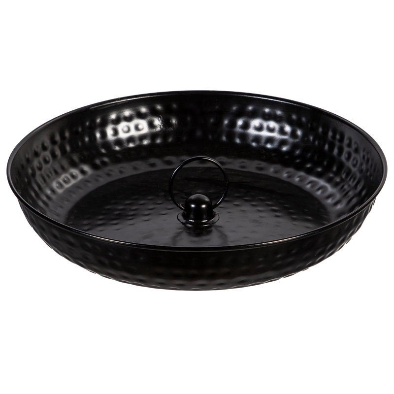 Arlmont & Co. Black Textured Rain Chain Basin | Wayfair