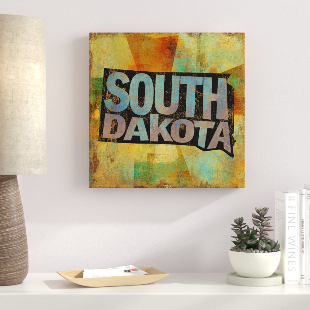 Ebern Designs 'South Dakota Word Map' Textual Art on Wrapped Canvas ...