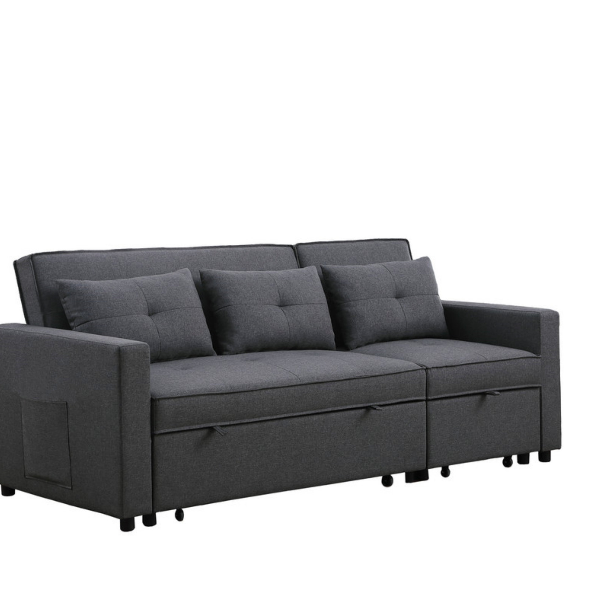 George Oliver Linen Convertible Sleeper Sofa With Side Pocket | Wayfair