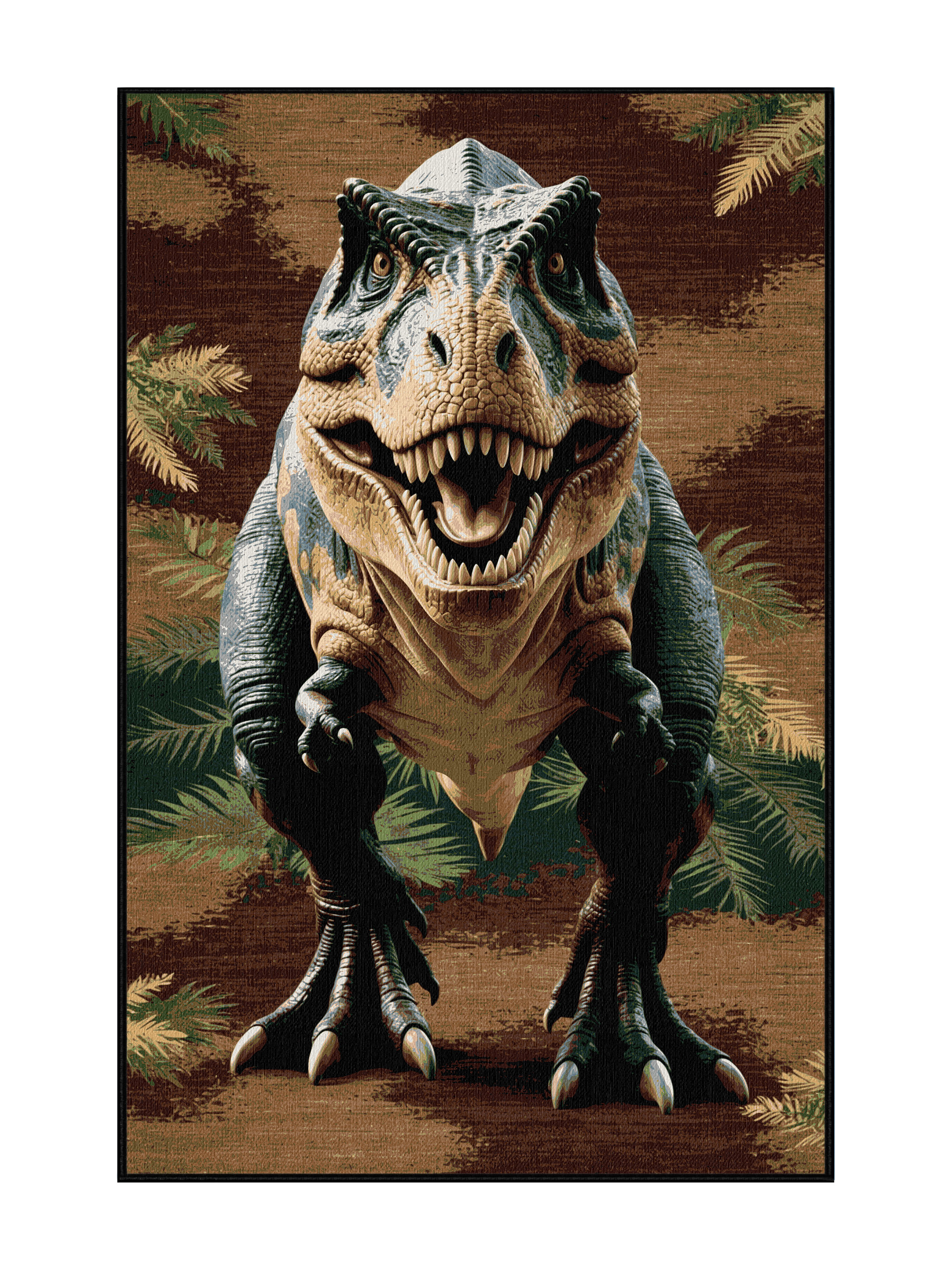 Trinx Machine Washable Dinosaurs Black Area Rug | Wayfair