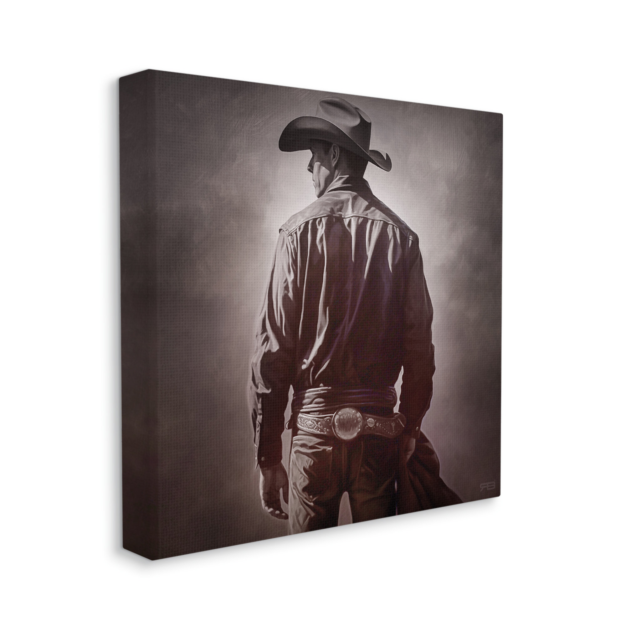 Winston Porter Monochrome Cowboy Silhouette Canvas Wall Art by RB ...