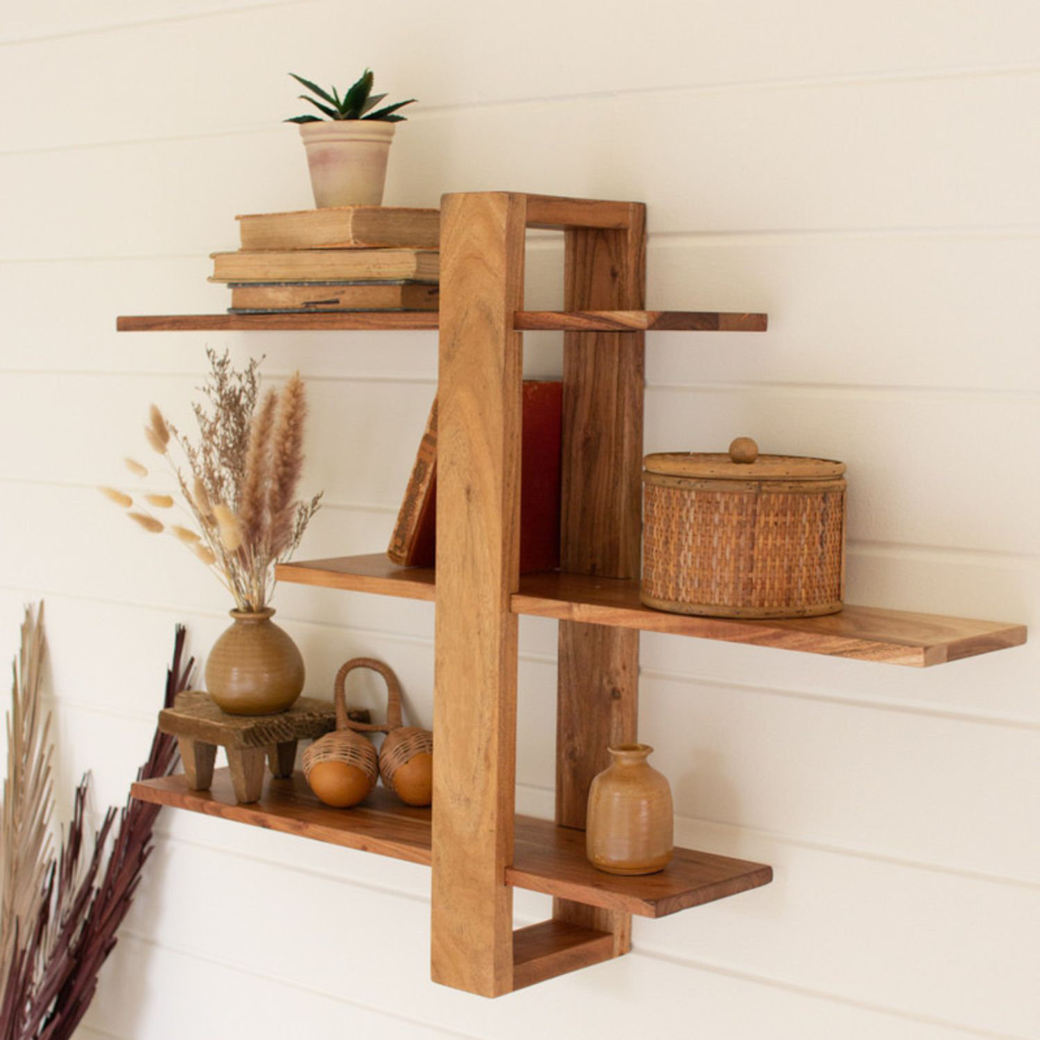 Joss & Main Marblewood 3 Piece Acacia Solid Wood Tiered Shelf with ...