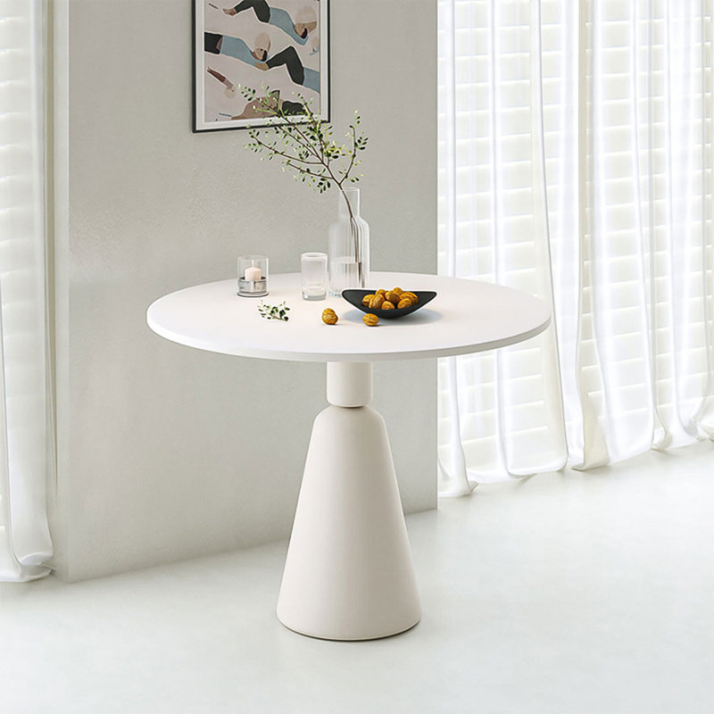 Hokku Designs 35.43" White Round Sintered Stone tabletop Dining Table ...
