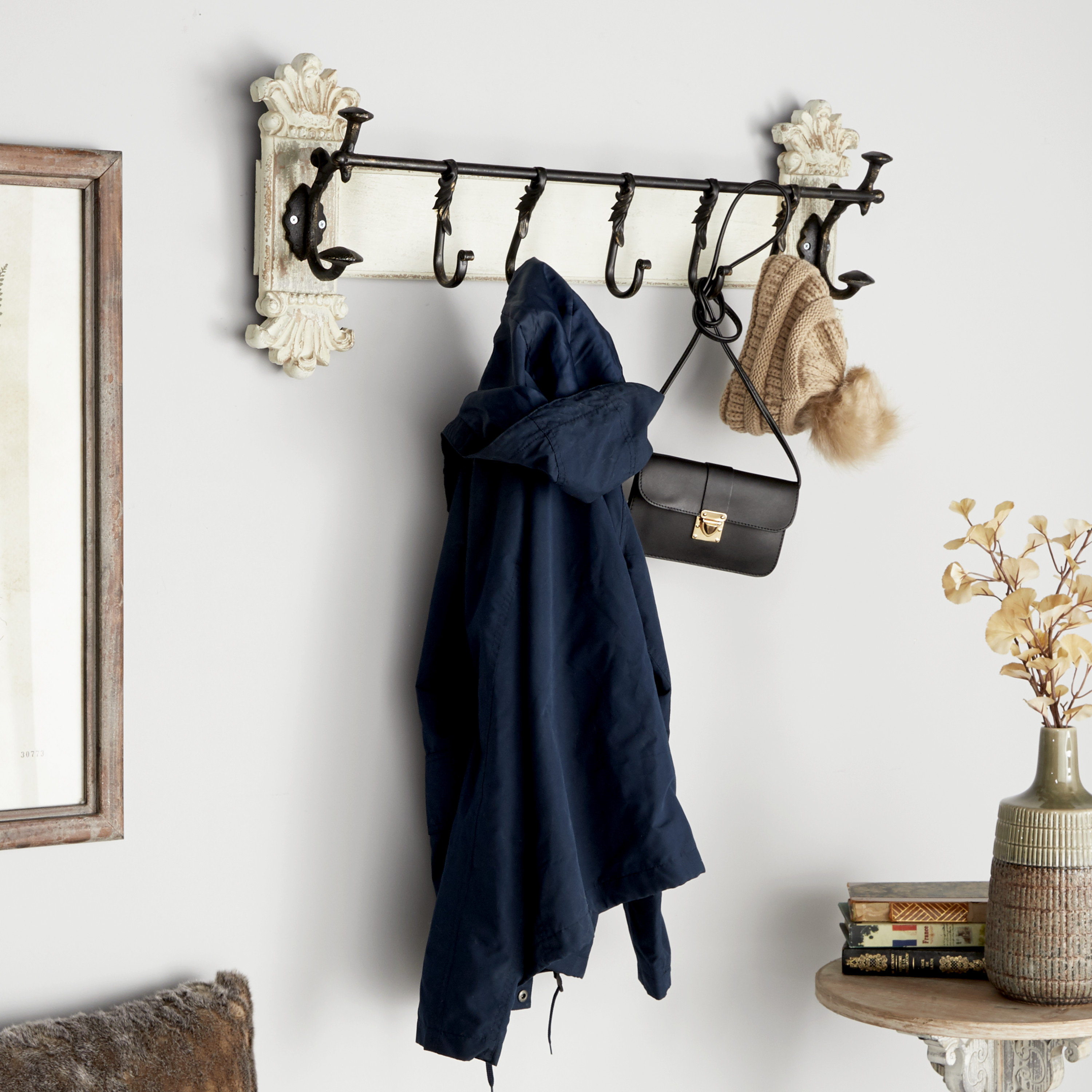 Ophelia & Co. Akers 6 - Hook Wall Mounted Coat Rack in Black "& Reviews ...