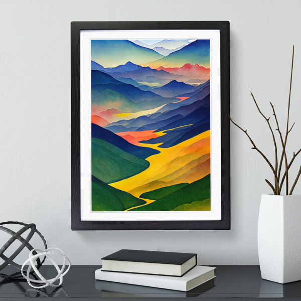 Alpen Home Colourful Mountain Landscape No.2 - Single Picture Frame ...