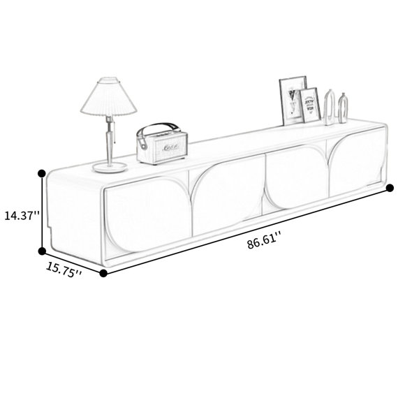 Orren Ellis Kinli Solid Wood 86.61'' W Storage Credenza | Wayfair