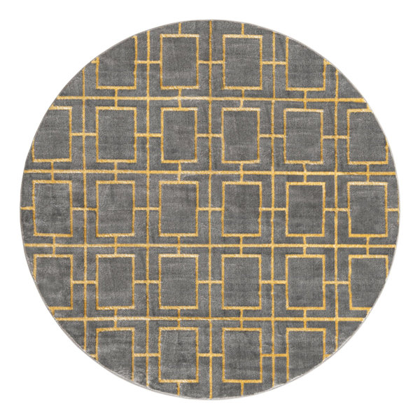 MarilynMonroe Glam Geometric Gray/Gold Area Rug & Reviews | Wayfair