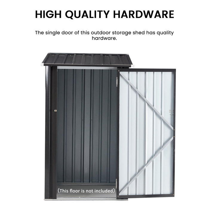 Healthomse 3 ft. W x 3 ft. D Galvanized Steel Lean-to Tool Shed | Wayfair