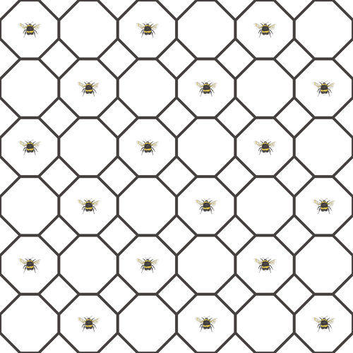 Galerie Wallcoverings Just Kitchens Geometric Bee Hive with Bees 33' L ...