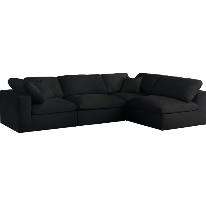 Latitude Run® Burrows 4 - Piece Upholstered Sectional & Reviews | Wayfair