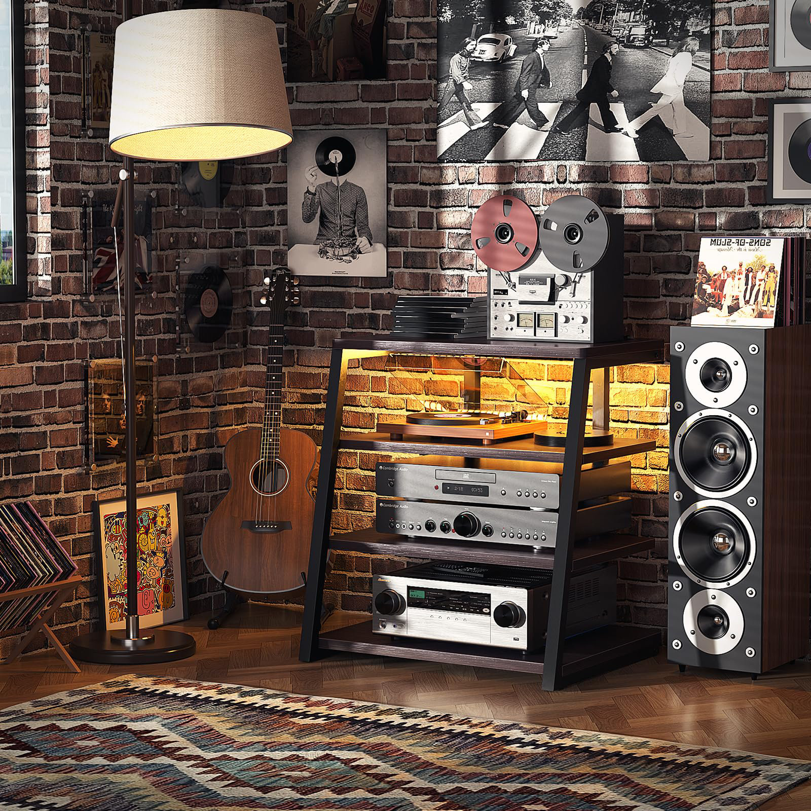 Ophelia & Co. 4-Tier Adjustable Media Stand With Cable Management ...