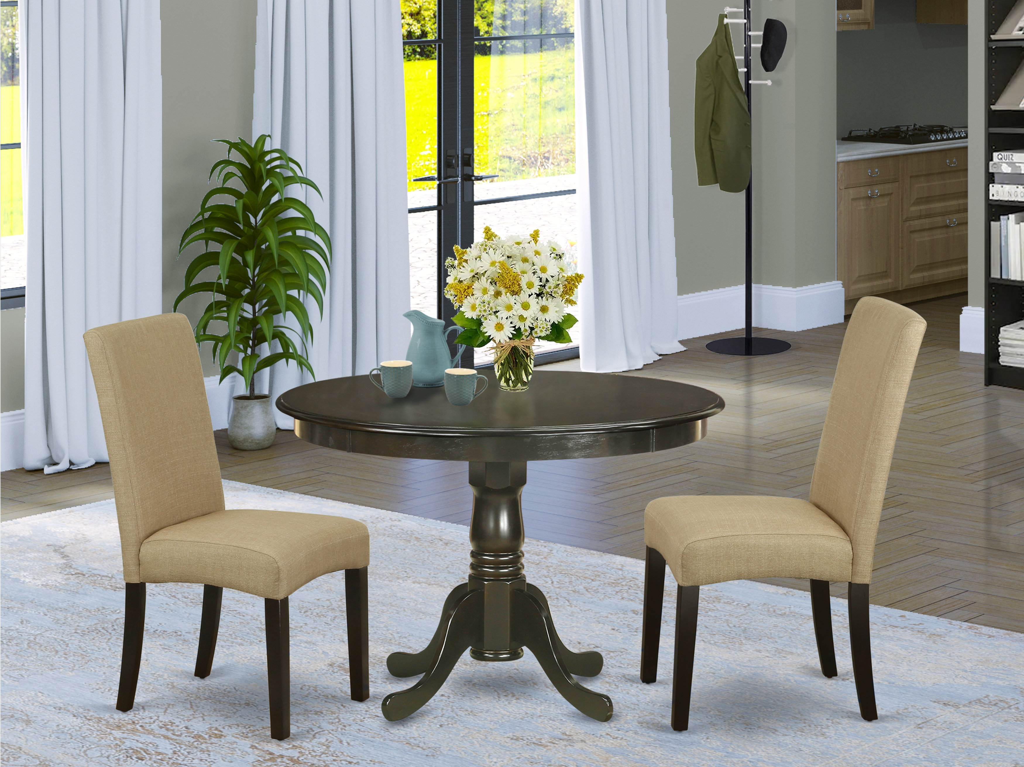 Winston Porter Emjay 2 - Person Solid Wood Rubberwood Dining Set - Wayfair Canada