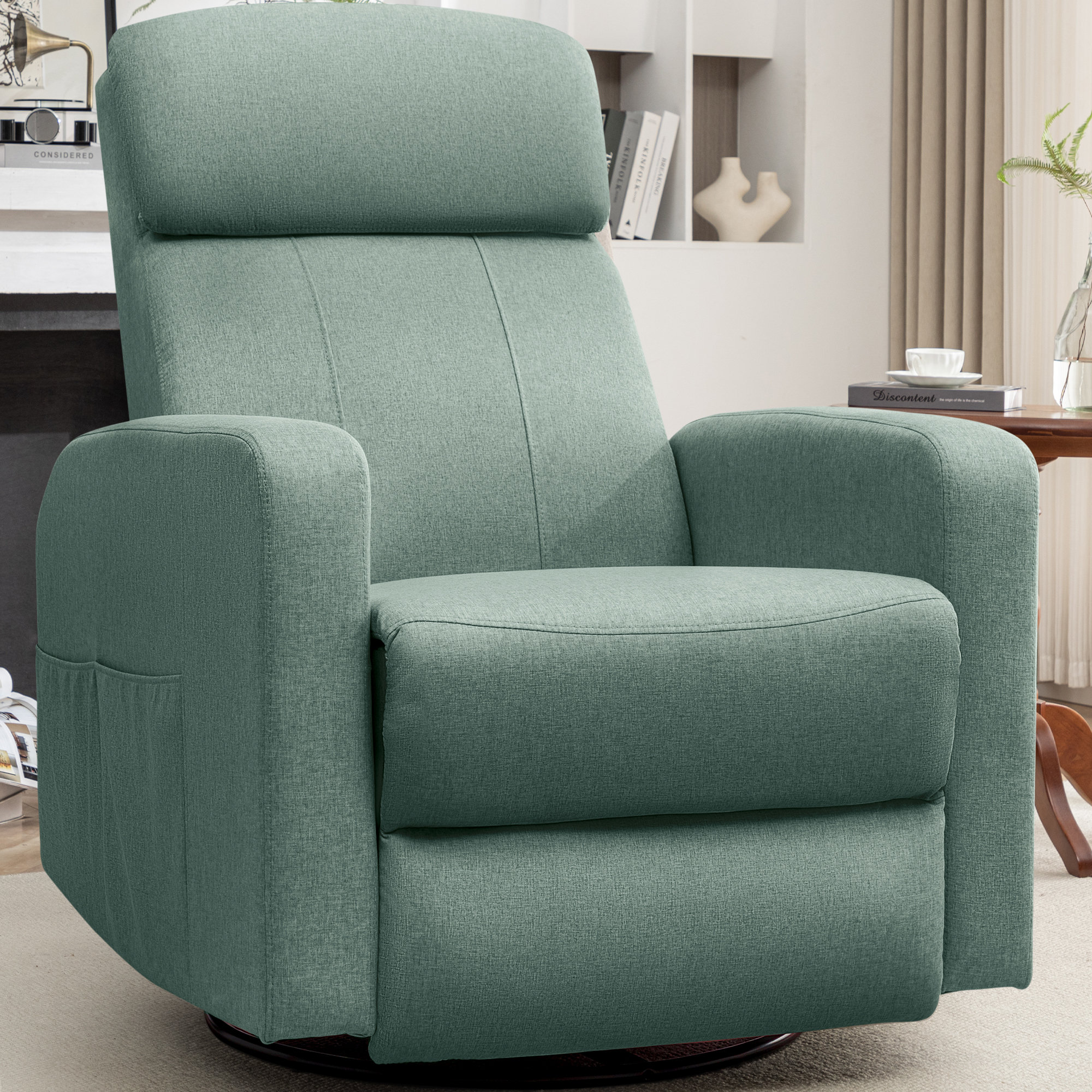 Ebern Designs Power Swivel Recliner Chairs For Adults, Electric Rocking ...