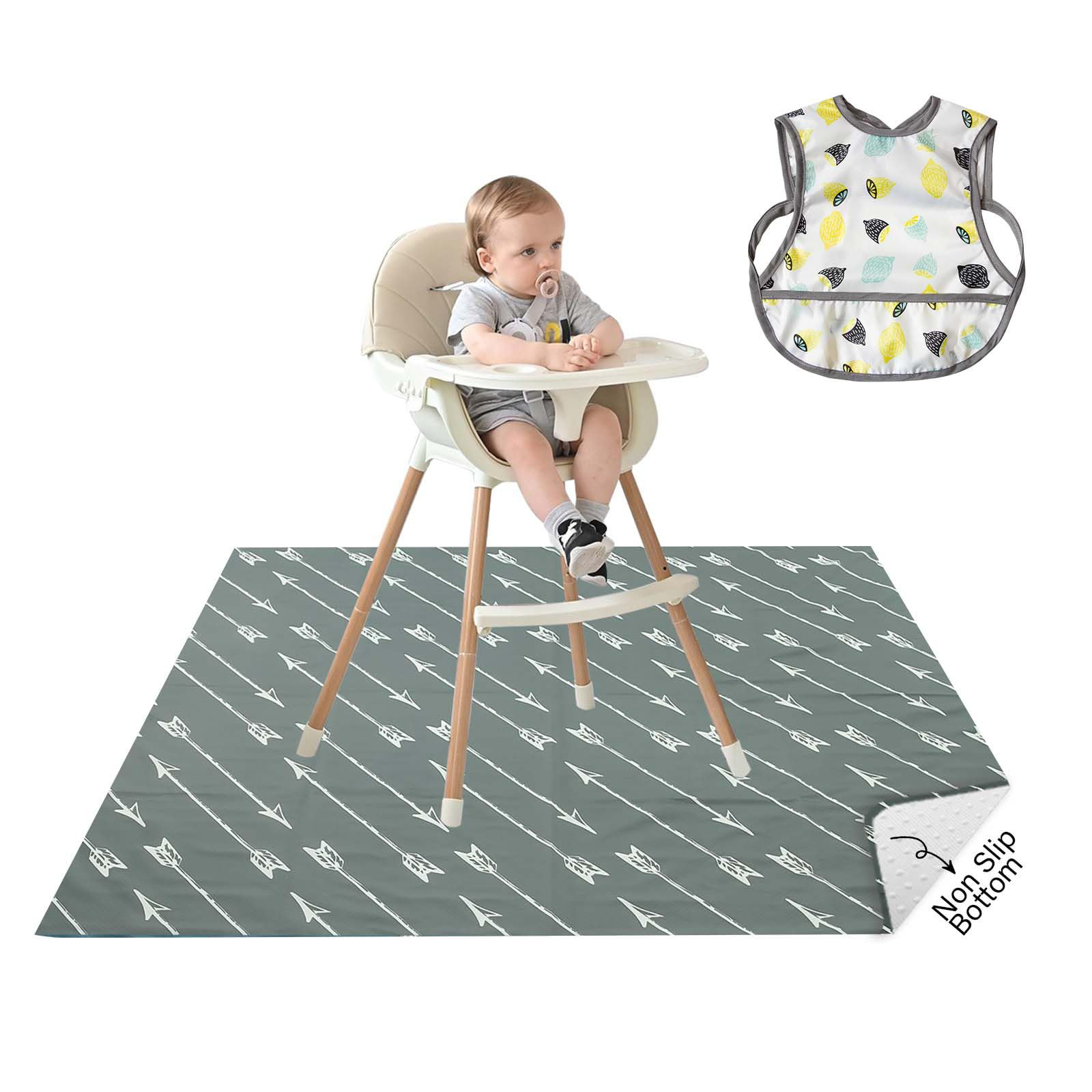 PEROTIX "53x55 Inch Extra Large Waterproof Anti-Slip High Chair Mat ...