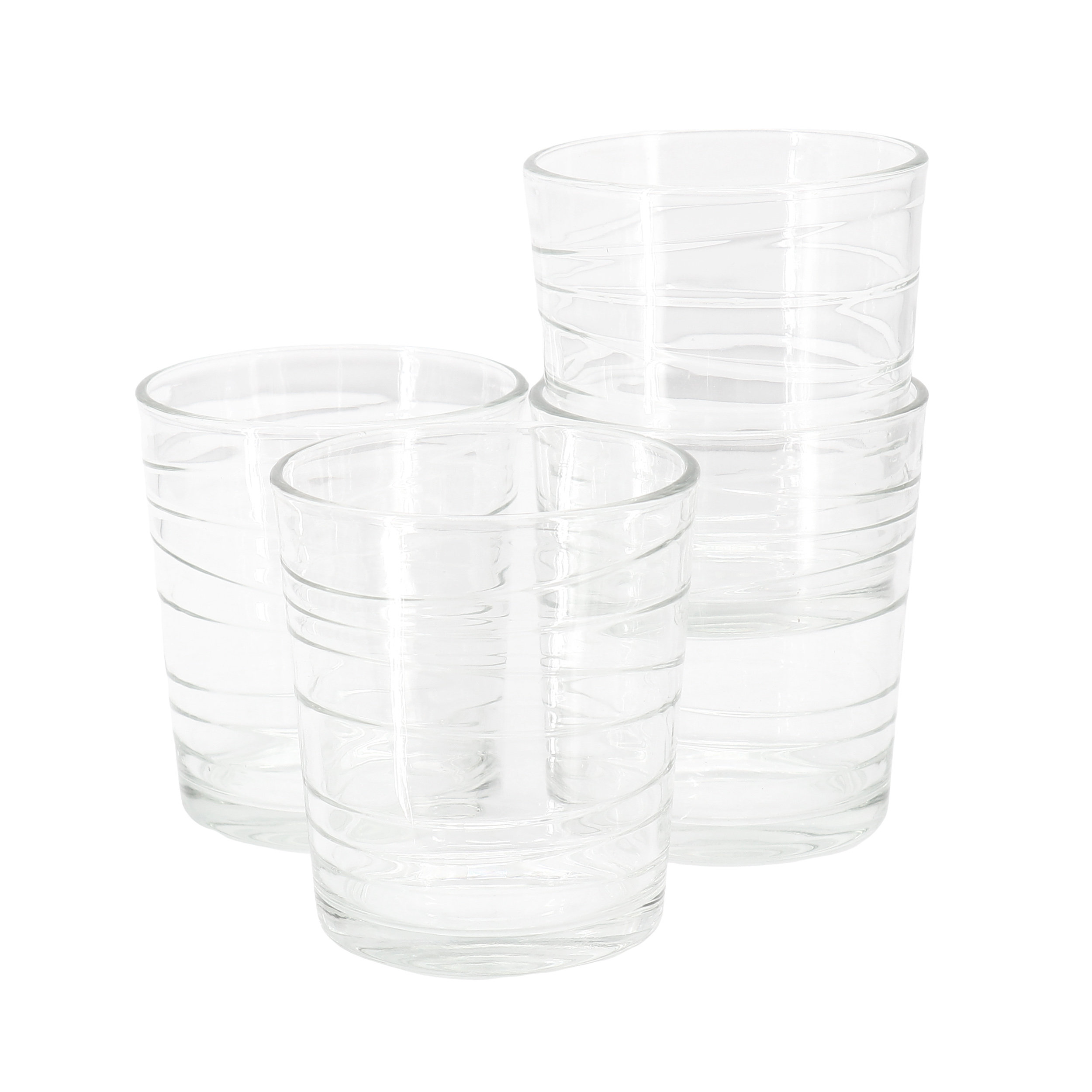Gibson Home 4 Piece 13.5 Ounce Swirl Double Old-Fashioned Glassware Set ...