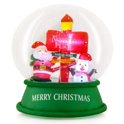 The Holiday Aisle® Santa Snow Globe Inflatable | Wayfair