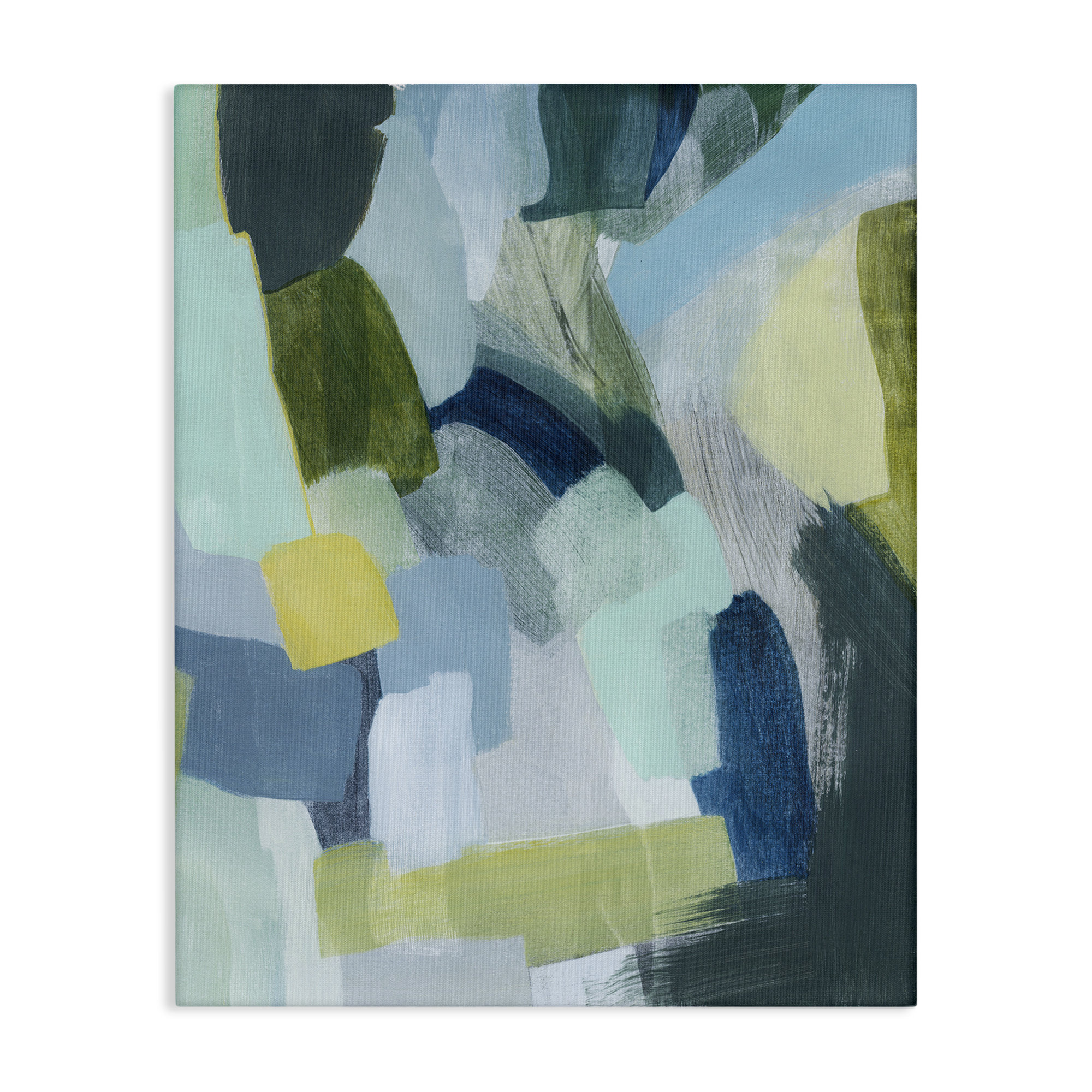 Wrought Studio™ Layered Green Paint Strokes Canvas Wall Art by Grace ...