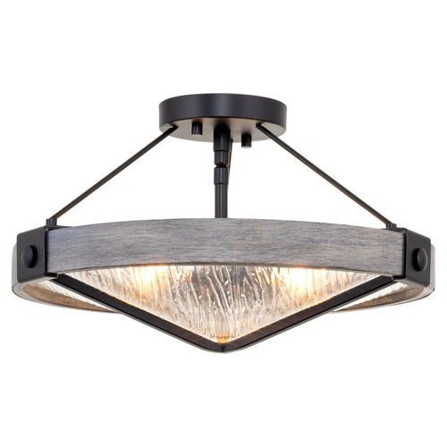 Gracie Oaks Deadre Glass Semi Flush Mount & Reviews | Wayfair