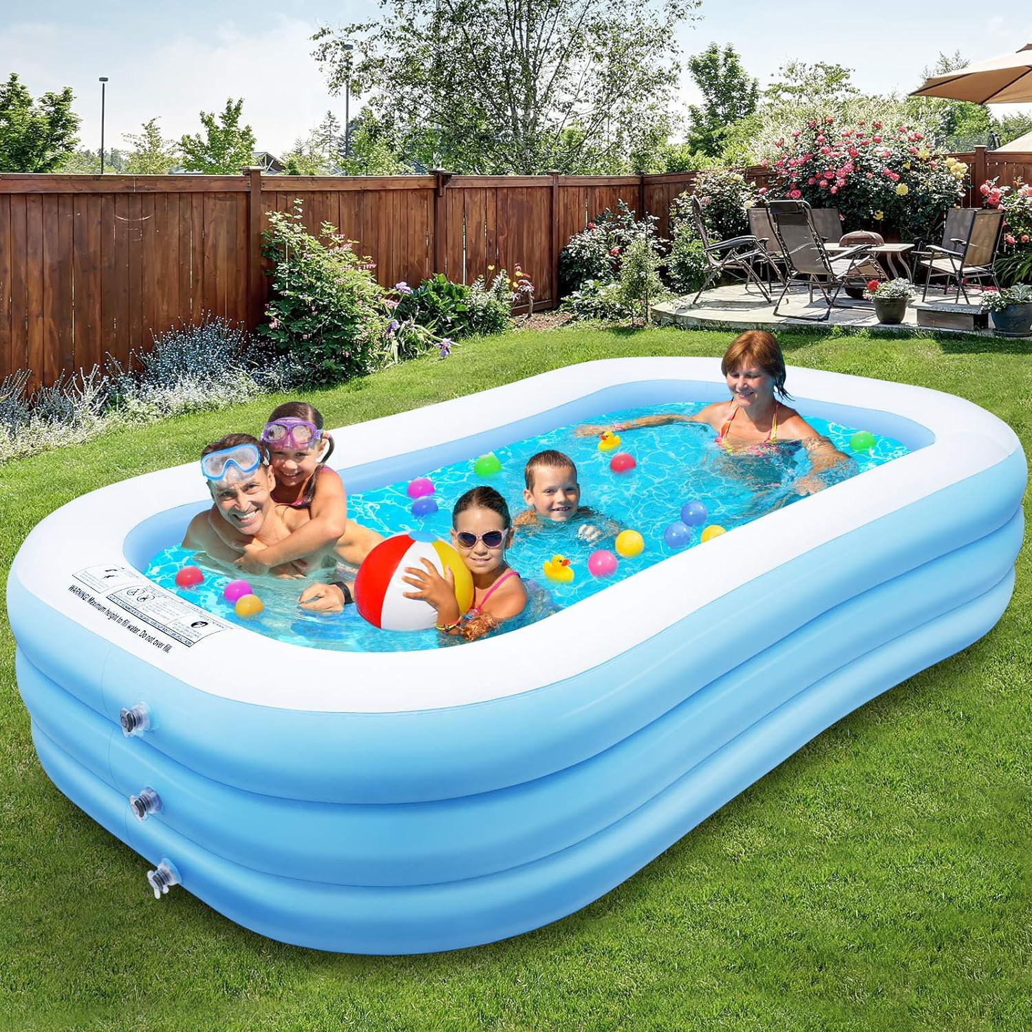 Utibia 10ft Inflatable Pool for Adult - 120" x 72" x 22" Deep ...