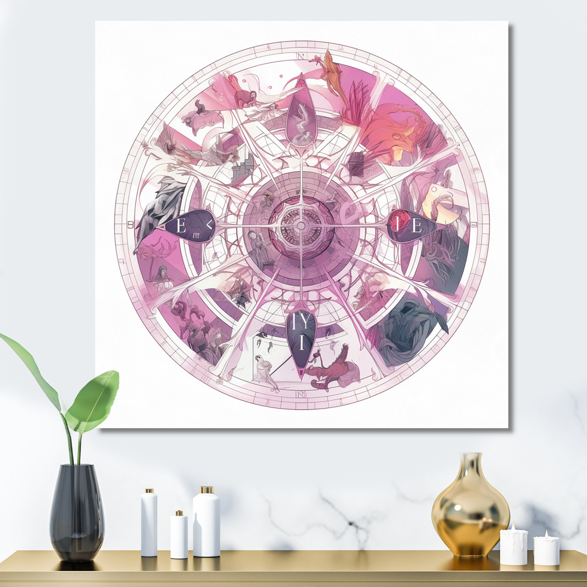 Bungalow Rose " Third Eye Purple Chakra Symbol " Print on Canvas | Wayfair