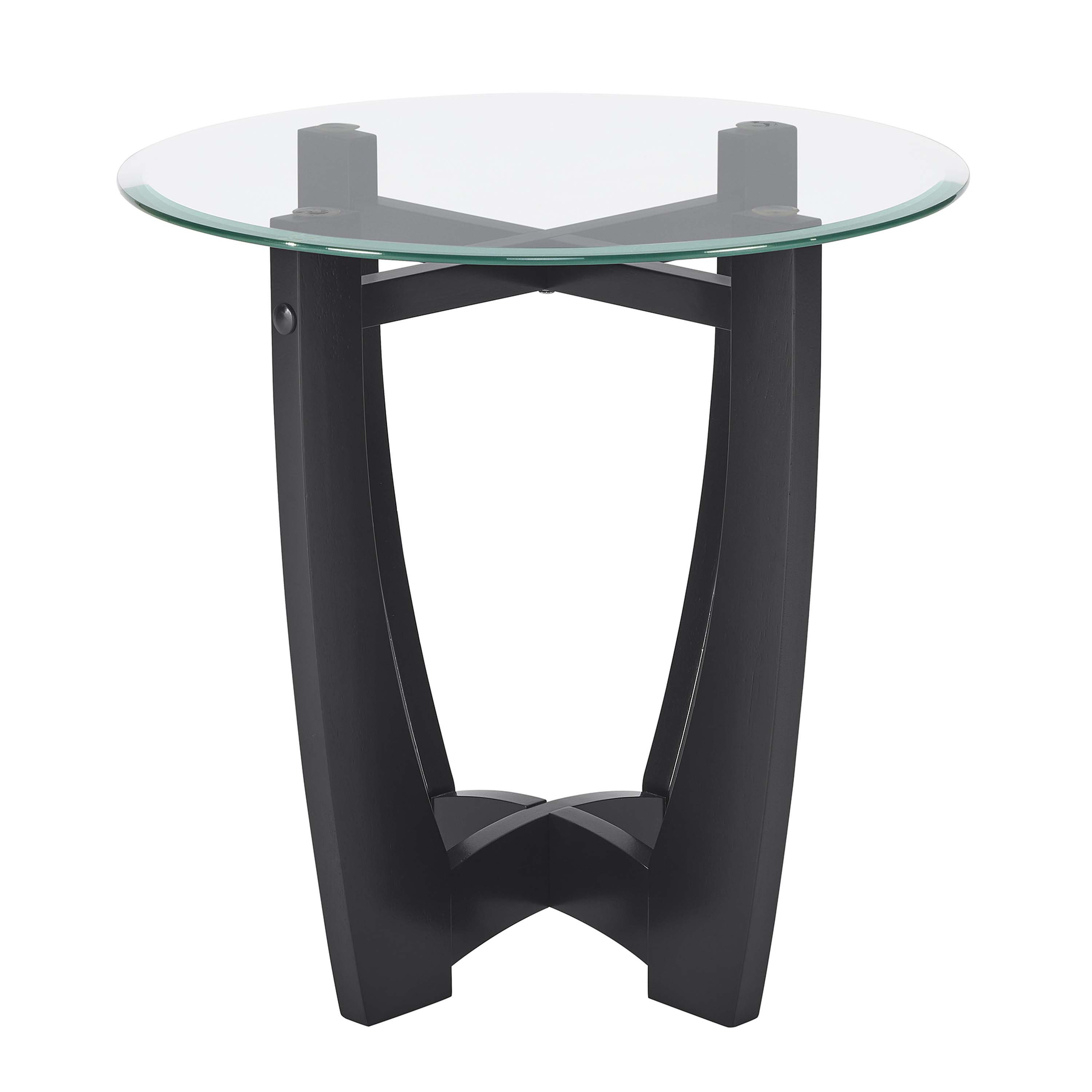 Ebern Designs 23.5 Inch Round Glass Coffee Table, Round Coffee Table ...