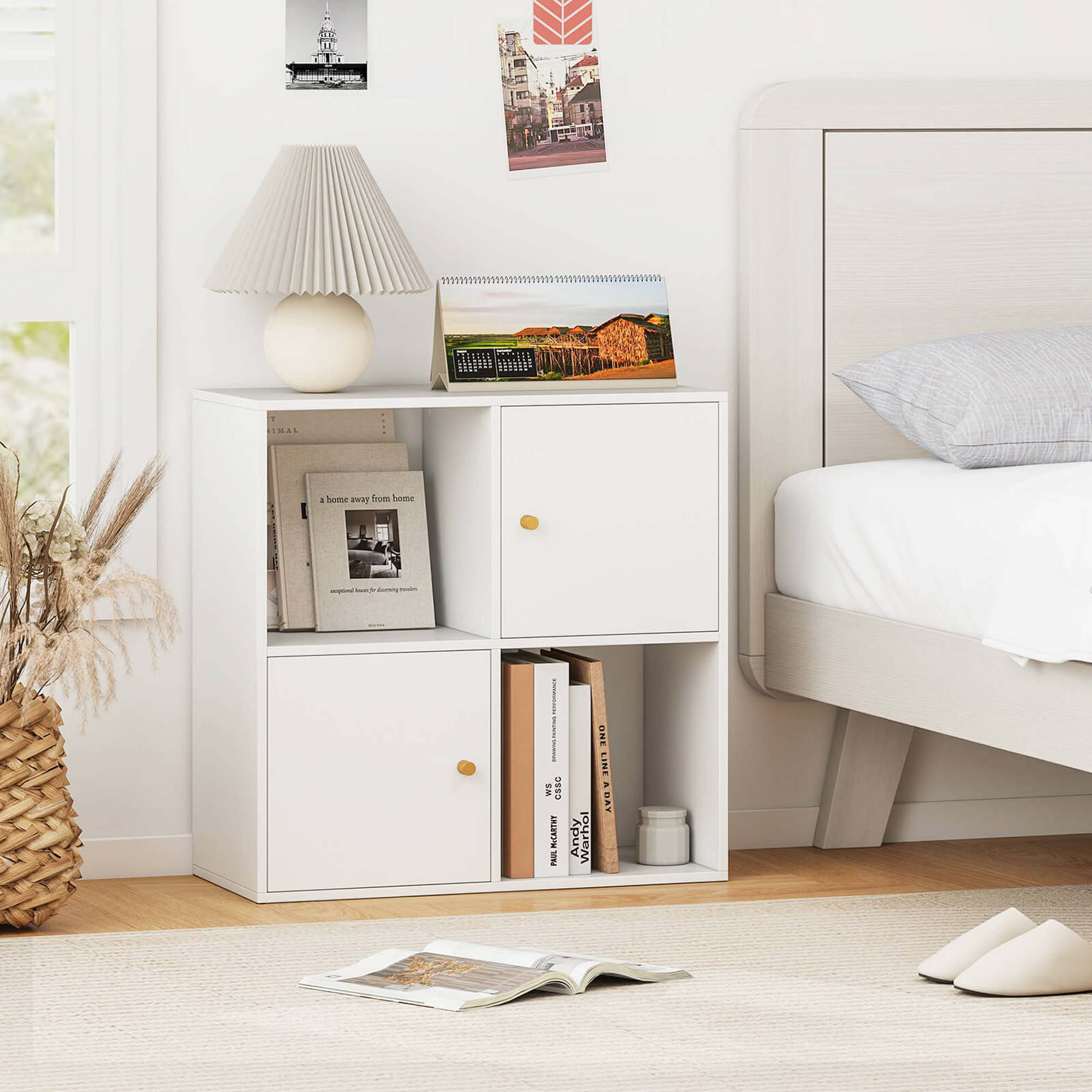 Union Rustic 4-cube Bookcase With Dual Anti-tipping Kits & 2 Cabinets ...